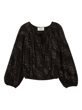 BA&SH Gemustertes Torny Oberteil mit Schleifendetail - Schwarz