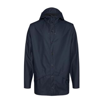 Rains Unisex Regenmantel im minimalistischen Stil - - Jackets - Damen - Blau - XS