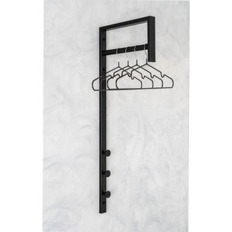 House Nordic home24 Wandgarderobe Scottdale 3 x 82 x 30cm Schwarz/Schwarz/Glas Schwarz/Hochglanz Schwarz