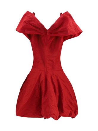Magda Butrym Draped Shawl-Collar Dress - Red