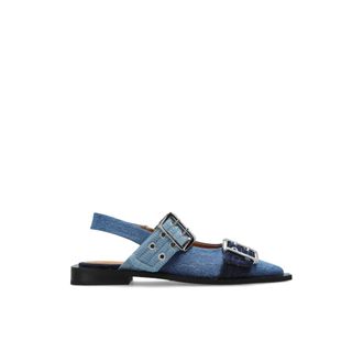 Ganni Femme, Chaussures, Bleu, Taille: 41 EU Feminine Buckle Ballerina