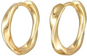 Elli Boucles dOreilles Femmes Créoles Torsadé Twisted Look Organic Couleur Or