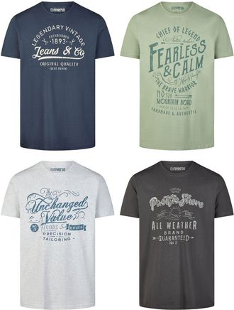 Riverso Tshirt Herren Baumwolle Regular Fit RIVLeon 4er Set Pack Rundhals Kurzarm Sommer Tee Shirt Print, Gr&ouml;&szlig;e:XL, Farbe:Farbmix 8