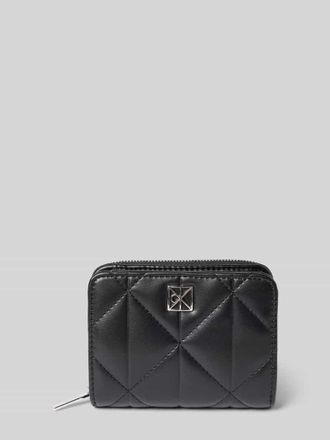 Calvin Klein Portemonnaie mit Steppn&auml;hten und Label-Applikation