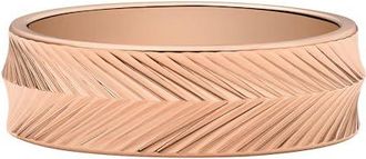 Fossil Bague Harlow Linear Texture Fossil en acier inoxydable, doré rose, pour femme, JF046637916
