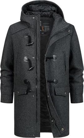 Indicode Hommes Liam Coat | Manteau dhiver duffle-coat Black Mix XXL