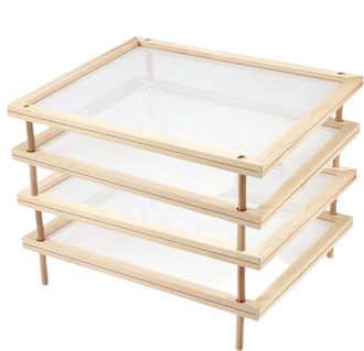 Generico Nudel-Trockenregal mit getrocknetem Netz aus poliertem Holz, stapelbar, entnehmbar, Obstaufbewahrungsregal, offene Luftzirkulation, spart Luft f&uuml;r die