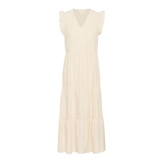 Part Two Femme, Robes, Beige, Taille: 36 FR Robe Maxi F&eacute;minine avec D&eacute;tails &agrave; Volants