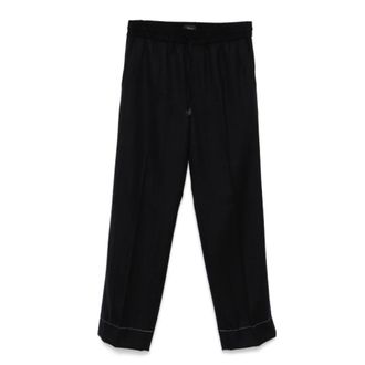 Brioni Mitternachtsblaue Hose mit elastischem Kordelzug - - Trousers - Herren - Blau - L