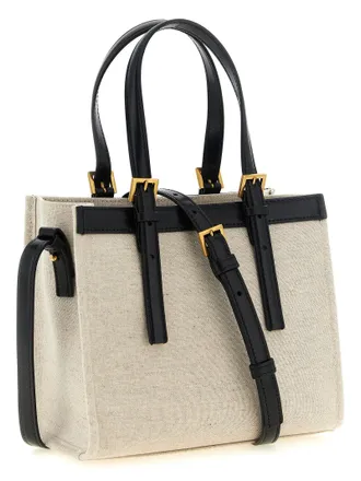 Versace Womens Rivi&egrave;re Tote Beige Linen Cotton Canvas