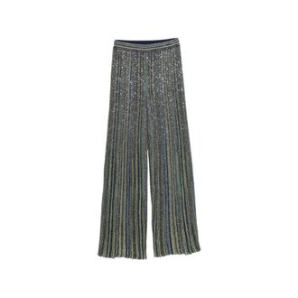 Missoni Femme, Pantalons, Vert, Taille: 40 FR Pantalon large