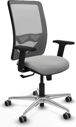 Piqueras y Crespo Grauer Schreibtisch Zulema mit 2D-Armlehnen, h&ouml;henverstellbare Lendenwirbelst&uuml;tze, ausgestattet mit 3 Positionen und Schneidschaum, mit Rollen von 65 