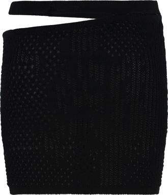 Roberta Einer Womens Knitted Mini Skirt Black Cotton