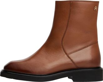 Tommy Hilfiger Damen Mid Boot Stiefel Square Toe mit Karree-Spitze, Braun (Winter Cognac), 38