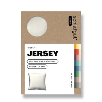 Schlafgut Schlafgut Easy Jersey Kissenbezug 40x40 cm Off-White mit 100% Baumwolle, superweicher & atmungsaktiver Kopfkissenbezug