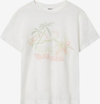 Isabel Marant Tee Shirt Zewel - Femme - &Eacute;cru-orange - Taillexs - Marant &Eacute;toile