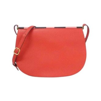 Herm&egrave;s Pre-owned Cuir sacs-ports-paule - Femme - Pre-owned - Rouge - Taille: ONE Size
