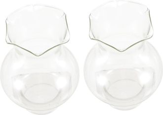 Angoily 2 St&uuml;ck Teiliges Glas Lampenschirm Klar Vintage Petroleumlampe Schornstein Windschutz f&uuml;r Kleine &Ouml;llampen und Kerosinlampen Wohnzimmer Deko