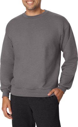 Hanes Herren Schwerem Fleece, Rundhalsausschnitt Sweatshirt, Oxford-Grau, Medium