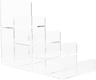 FOMIYES Transparenter 4 Stufiger Acrylst&auml;nder f&uuml;r Handtaschen Schmuck und Parf&uuml;m Kompakter Organizer mit Erh&ouml;hten Ablagen f&uuml;r Wohnzimmer und B&uuml;ro