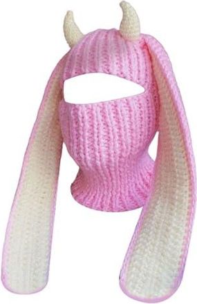 Generic Bonnet Femme Hiver Bonnet Femme Chapeau Femme Hiver Confortable Classique - Capuche Oreilles De Lapin Adulte, Tricot Douillet, Parfait pour Cadeau No&euml;