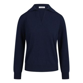 KANGRA Polo &agrave; col en V - Femme - Pulls - Bleu - Taille: 40 FR