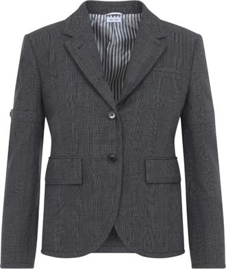 Thom Browne Blazer de sport &agrave; emmanchures hautes en serg&eacute; - Femme - Vestes - Gris - Taille: 40 FR
