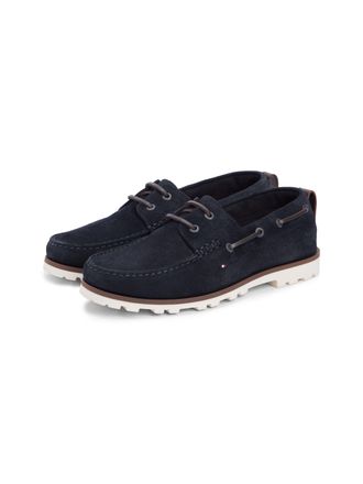Tommy Hilfiger Bootsschuh TOMMY HILFIGER HILIFGER LIGHT SDE BOAT SHOE, Herren, Gr. 40, dunkelblau, Veloursleder, unifarben, Schuhe Bootsschuh, Schn&uuml;rschuh, Halbschuh