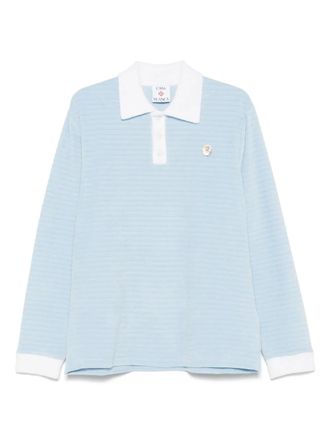 Casablanca polo en velours &agrave; rayures - Bleu