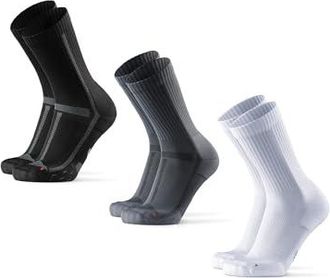 Danish Endurance Chaussettes Hautes de Running Longue Distance, Confort sans Frottement, Course et Trail, Homme Femme, Lot de 3 ou 5, Multicouleurs (1x Noir/Gris, 1x G