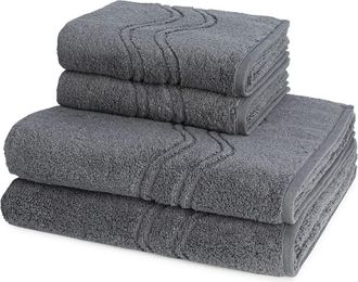 ROSS 4 teiliges Frottier-Set - Cashmere Feeling (2 X Handtuch 2 X Duschtuch im Set) - 520 g/m2 - Baumwolle - Walkfrottee - saugstark - weich und flauschig 