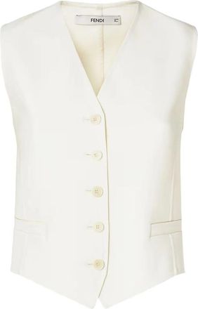 Fendi Ivory Wool Gilet