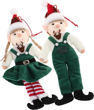Valiclud 2 Stück Weihnachts-Elfen Deko Plüschfiguren zum Aufhängen Leichte Weihnachtsbaum-elf Puppen für Jungen und Mädchen Vielseitige Christbaumschmuck Anhän