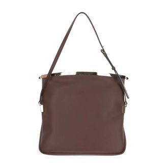 Tod's Leder Flap Schultertasche mit Gold Details - - Bags - Damen - Braun - ONE SIZE