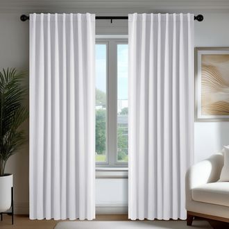 Deconovo Verdunkelungsvorh&auml;nge Blickdichte Gardinen mit Kr&auml;uselband Schlaufen Vorhang 3-in-1 Thermo Vorh&auml;nge gegen Hitze Curtains f&uuml;r Wohnzimmer Schlafzimmer, 