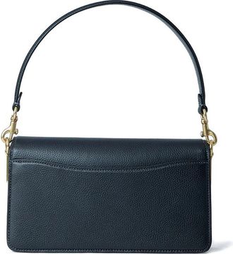 Coach Grained Leather Shoulder Bag - Black