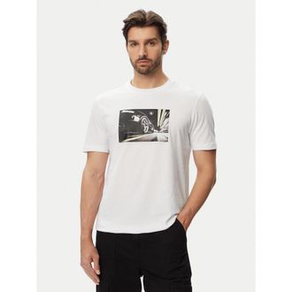 HUGO BOSS T-Shirt Te Motors 50566627 Wei&szlig; Regular Fit