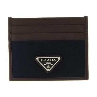 Prada Kartenetui aus Saffiano-Leder und Nylon - - Accessories - Herren - Blau - ONE SIZE
