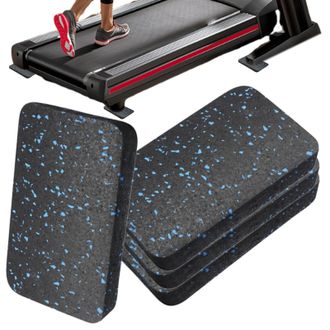 Generico Matte für Laufband auf Holzböden, 4 Stück, rutschfeste Unterlage für Laufband aus Holz, Zubehör für Fitnessstudio, Zuhause, Gummi-Pads für drinnen und