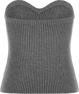 Jil Sander Ribbed Virgin Wool Sweater - Gray