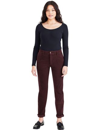 Dockers Damen Hose Weekend Chino Slim, Decadent Chocolate, 28 Tall