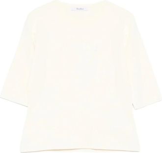 Max Mara Femme, Pulls, Blanc, Taille: 36 FR Mxpaustero Top &agrave; manches courtes