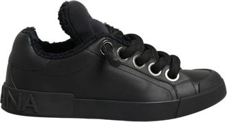 Dolce & Gabbana Homme, Chaussures, Noir, Taille: 44 EU Portofino Low Top Baskets