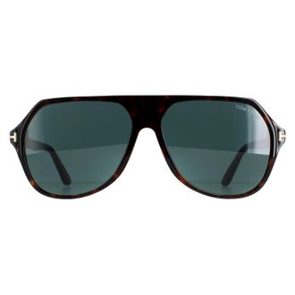 Tom Ford Aviator Mens Dark Havana Blue FT0934 Hayes Sunglasses