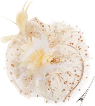 Dreshow Chapeau Fascinateur Bandeau de Plumes Chapeau Fascinateur pour Femmes avec Clip Bandeau Fleuri pour Filles et Femmes