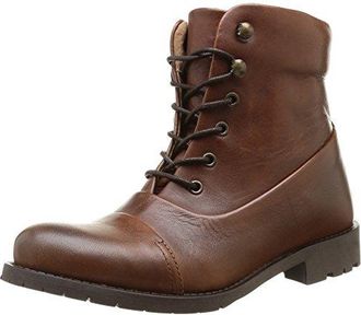 Pieces Senida Leather Boot, Boots Femme - Marron (Cognac), 41 EU