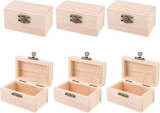 Exceart Bo&icirc;te De Rangement En Bois Rectangulaire 9X5.5X5Cm Bo&icirc;te &Agrave; Bijoux Petite Pour Bureau Organisateur De Bijoux Bracelets Colliers Et Petits Objets