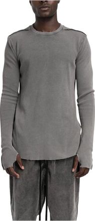 Thom Krom Homme, Tops, Gris, Taille: XL T-Shirt Manches Longues Structur&eacute;