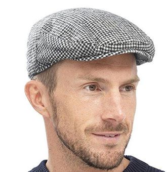 Tom Franks Hommes Casquette Plate Traditionnelle, noir/blanc, Large / X-Large
