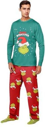 Generic Le Grinch Pyjama Noel Famille De Grinch Ensembles Enfant Costume Assorti Vetement Ensemble Deguisement Bebe Garcon The Hiver Adulte Homme Couple Chaud